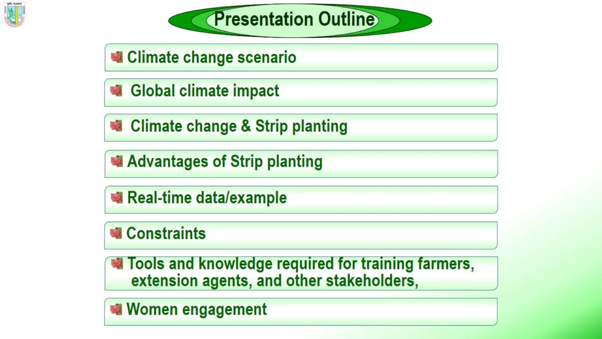 Strip Planting - Climate Smart Agriculture | PPT
