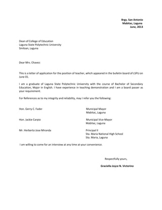 3 Style Application Letter | PDF