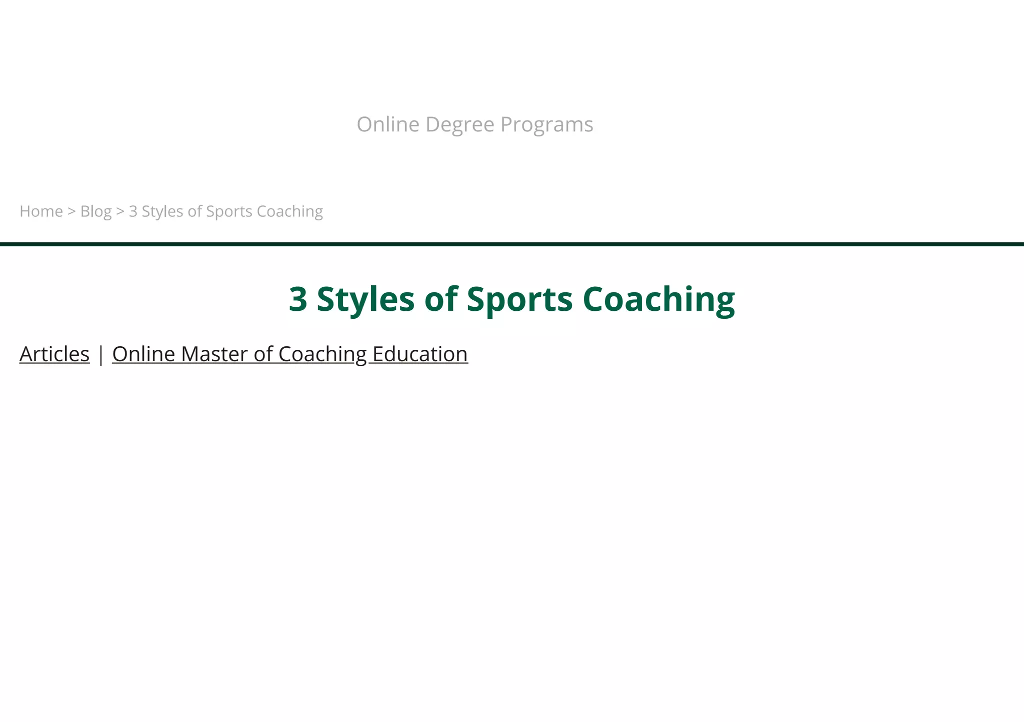 3 styles of sports coaching ohio university | PDF