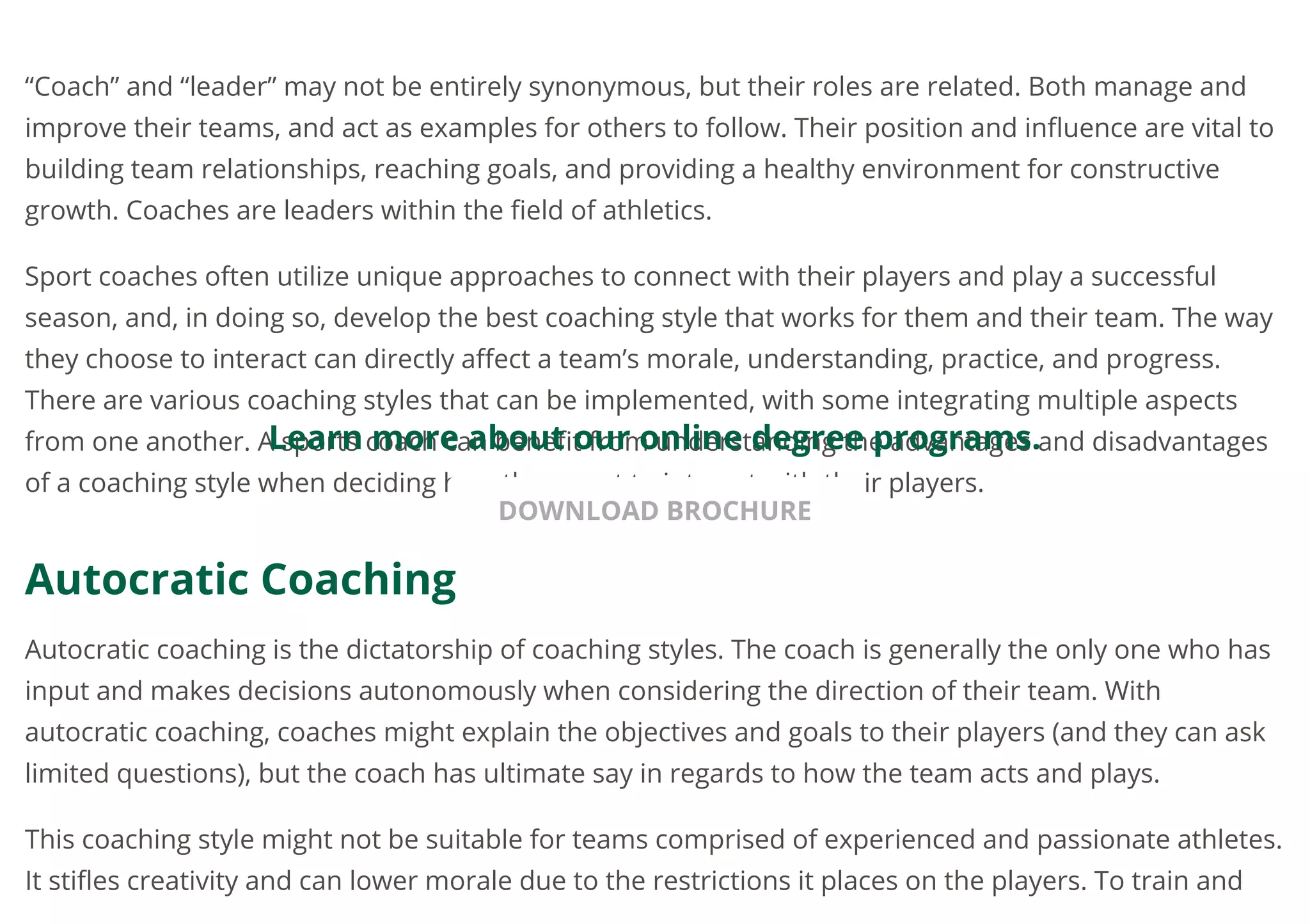 3 styles of sports coaching ohio university | PDF