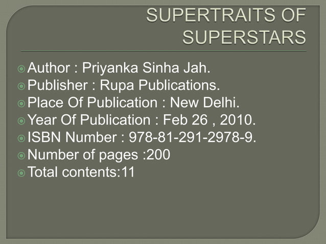 supertraits of superstar | PPT