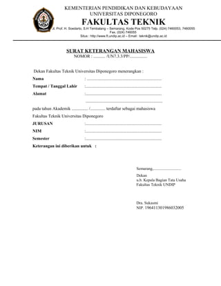 3surat keterangan mahasiswa | PDF