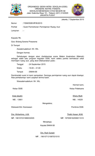 Surat dan Notulen Rapat OSIS/PK VIP | DOCX