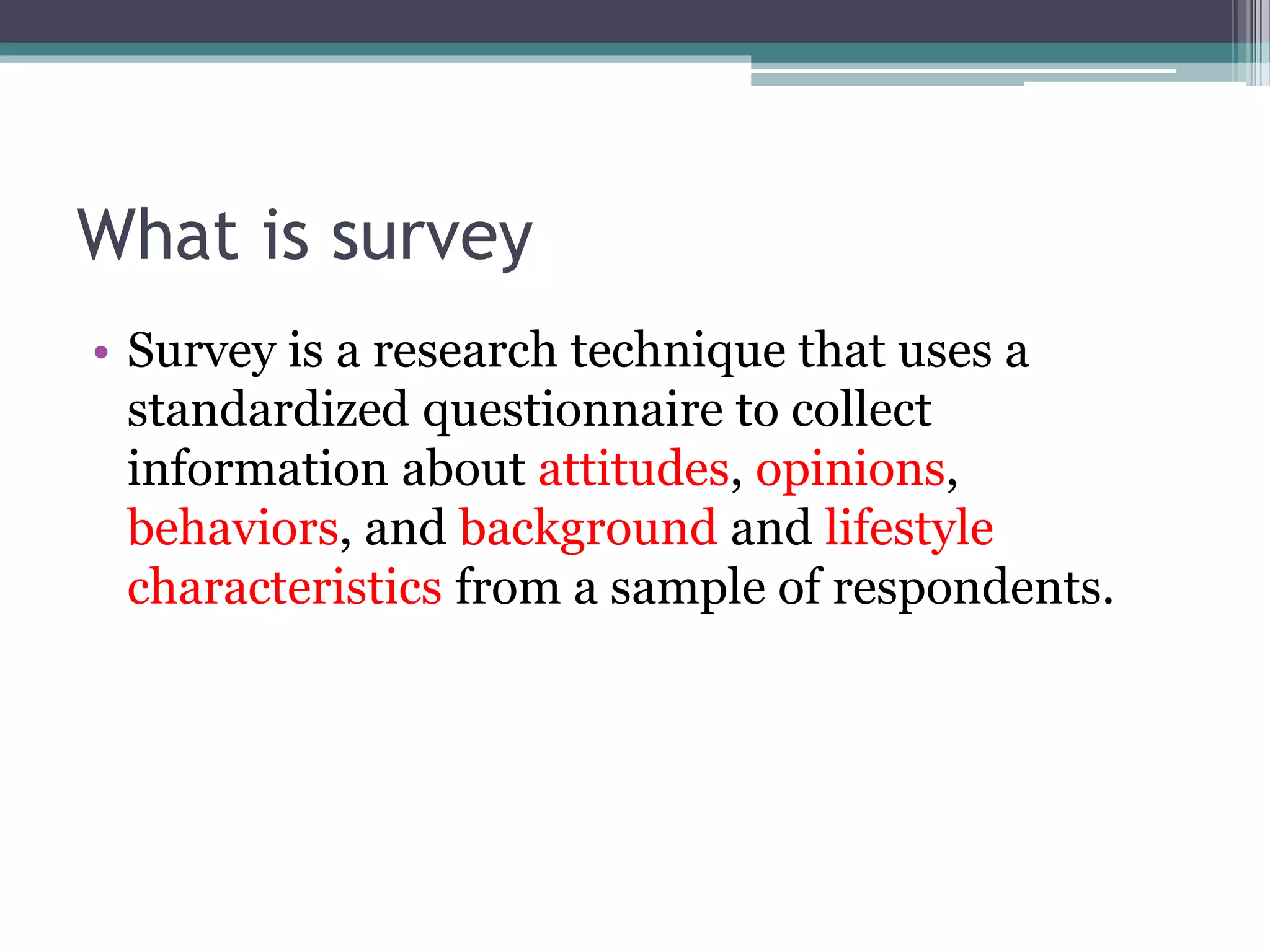 3 survey, questionaire, graphic techniques | PPTX