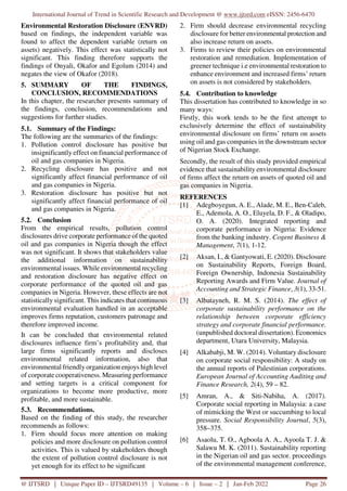 Sustainability Environmental Disclosure and Financial Performance of Oil and Gas Companies in ...