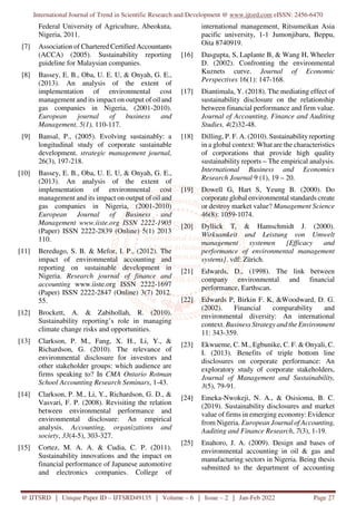 Sustainability Environmental Disclosure and Financial Performance of Oil and Gas Companies in ...