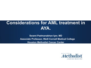 Ideal induction regimen for AML in adolescents and young adults | PPT
