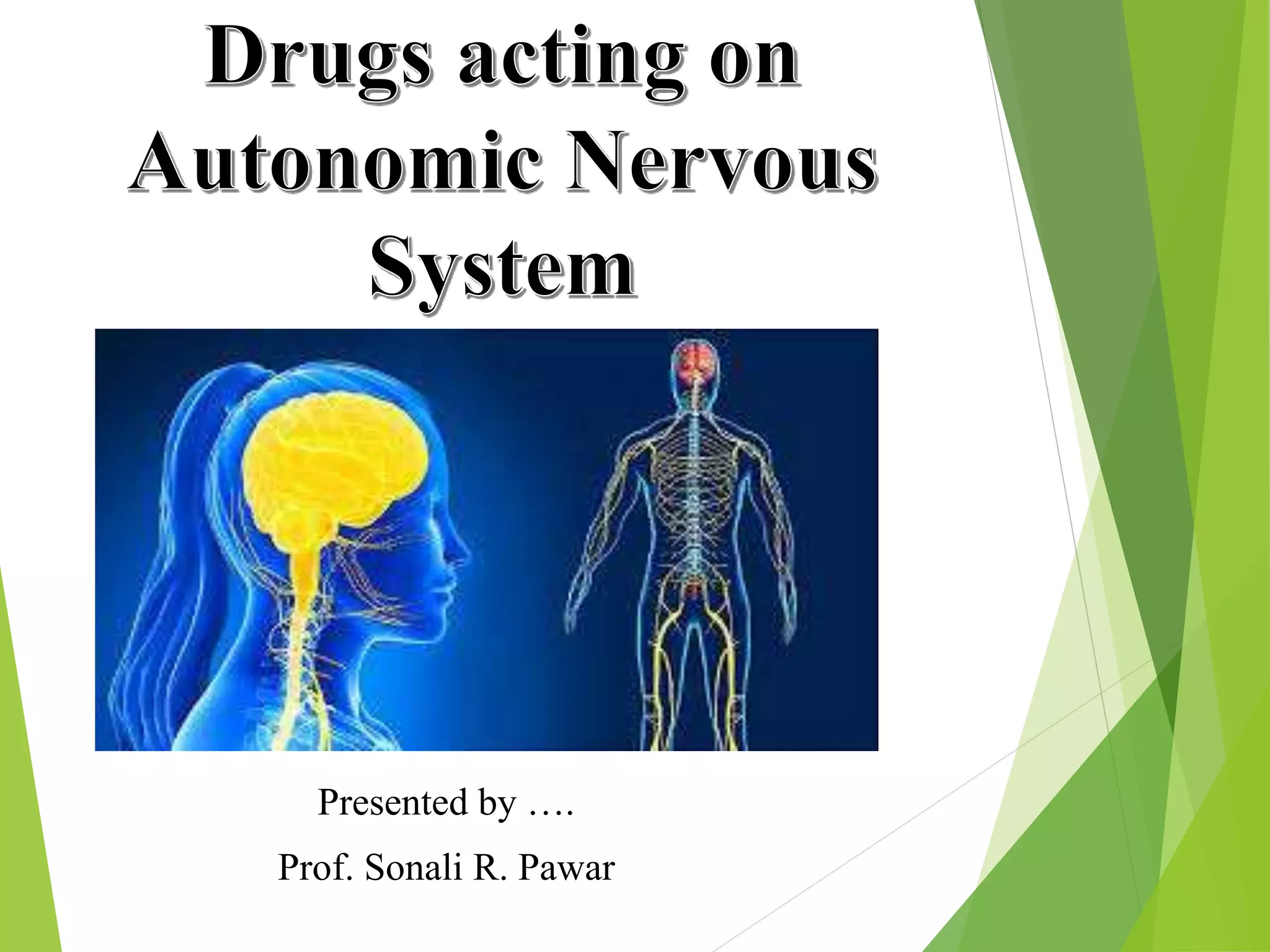 UNIT II: DRUGS ACTING ON AUTONOMIC NERVOUS SYSTEM | PPTX