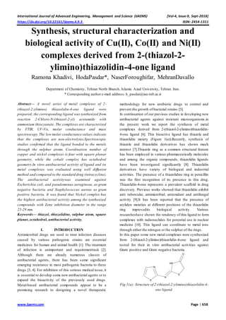 Synthesis, structural characterization and biological activity of Cu(II), Co(II) and Ni(II ...