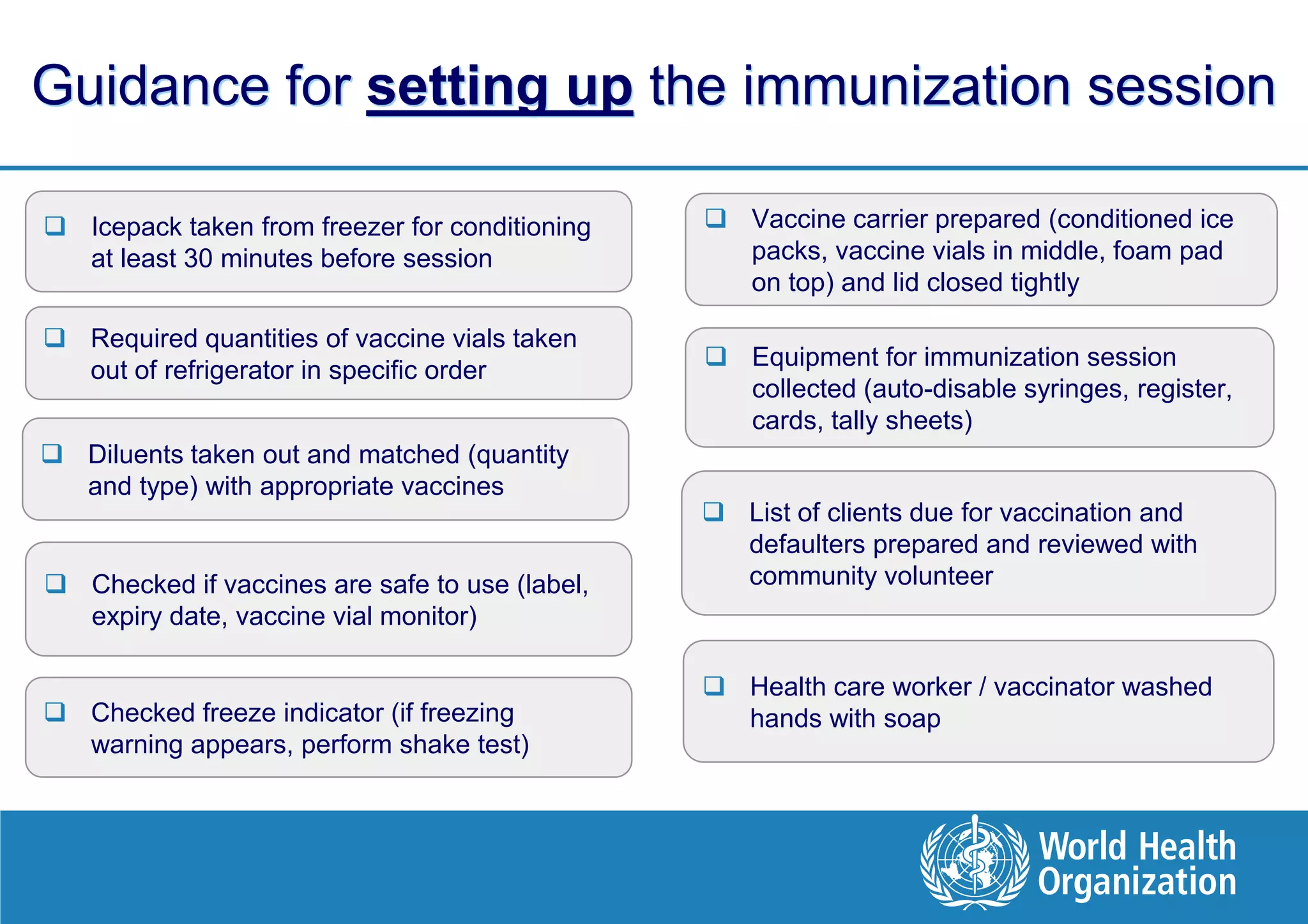 Checklists for Vaccines and Immunization | PPTX