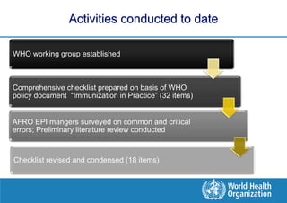 Checklists for Vaccines and Immunization | PPTX