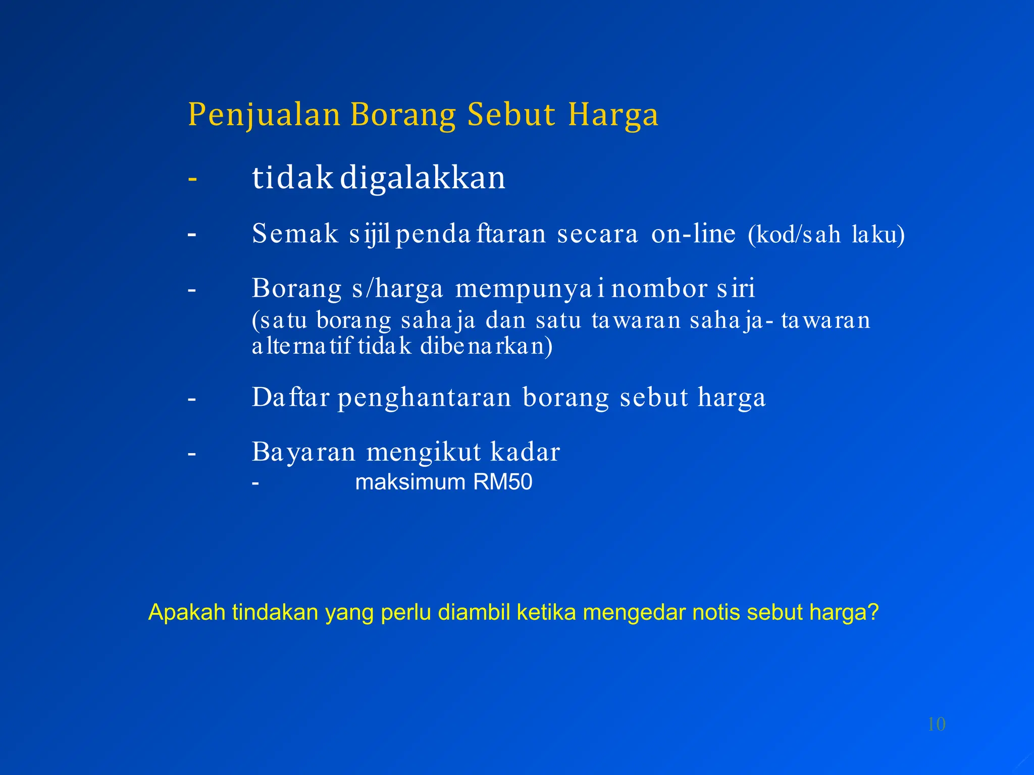 tatacara kaedah sebutharga | PPTX