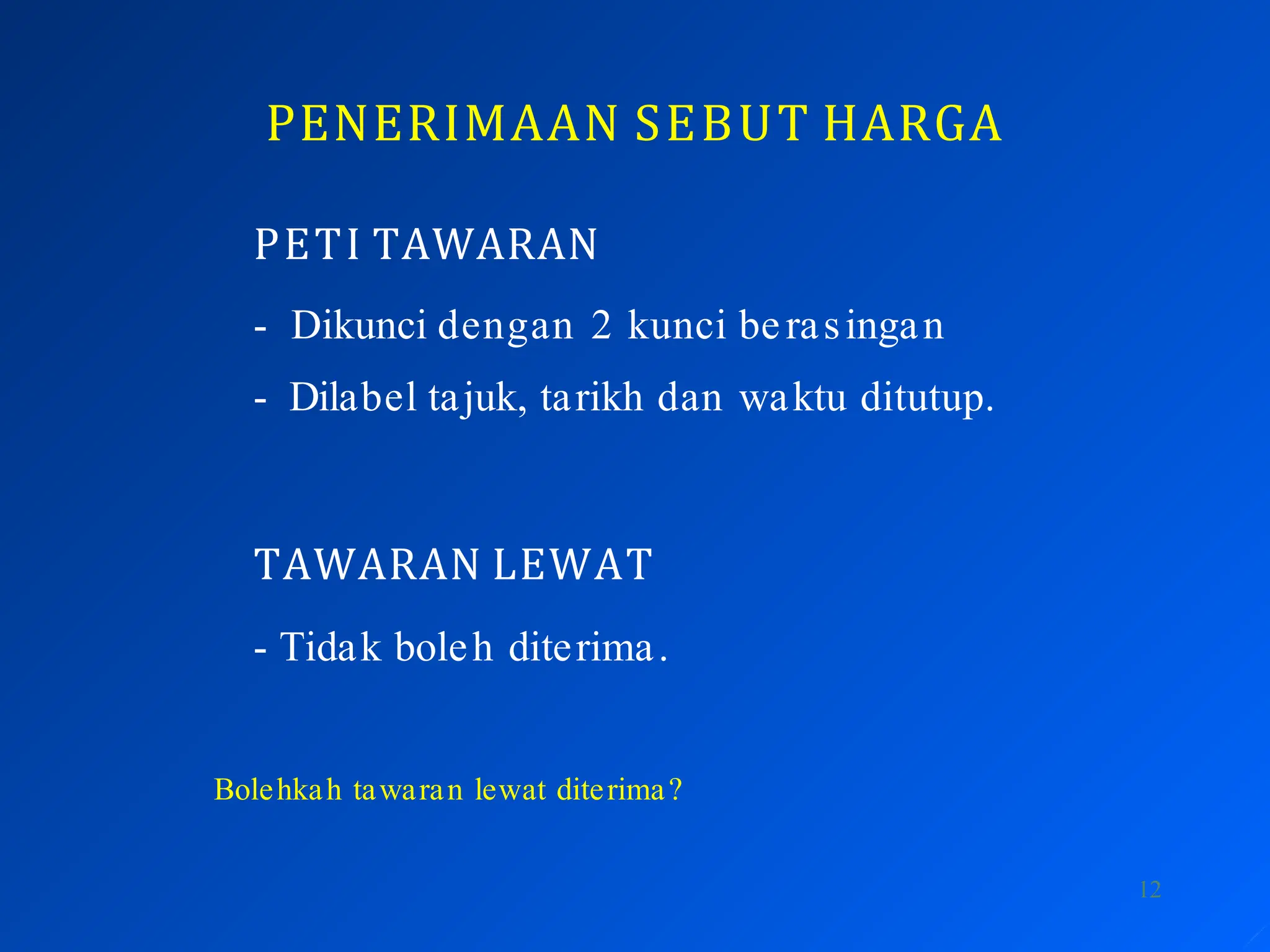 tatacara kaedah sebutharga | PPTX