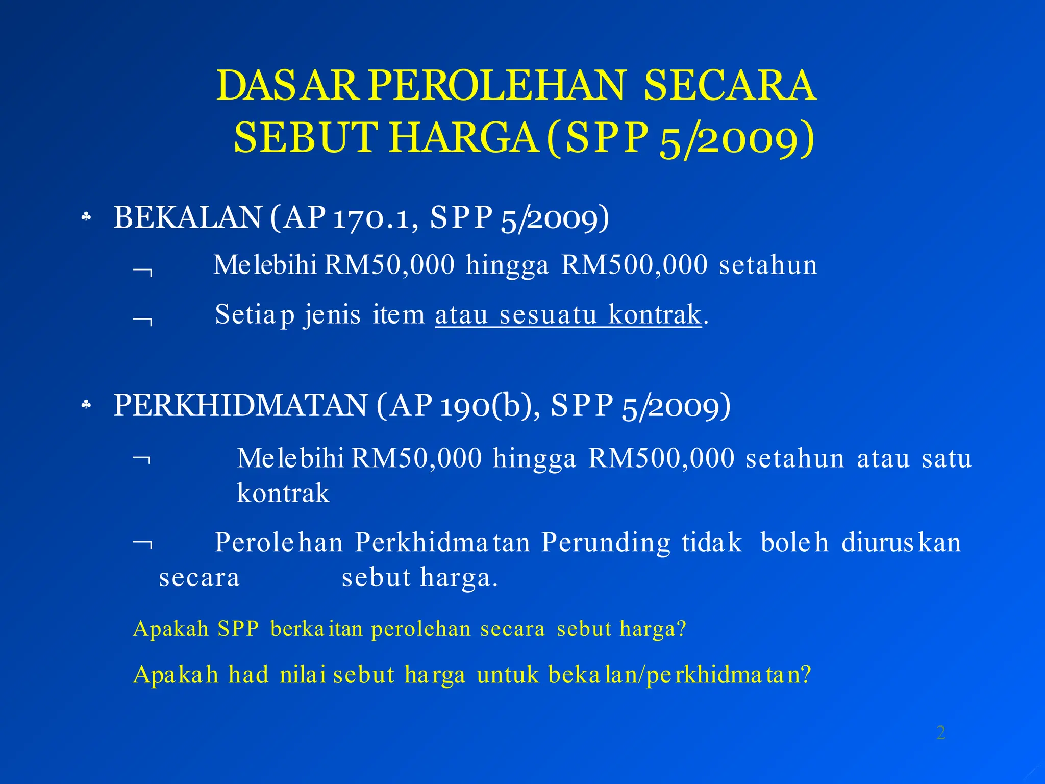 tatacara kaedah sebutharga | PPTX