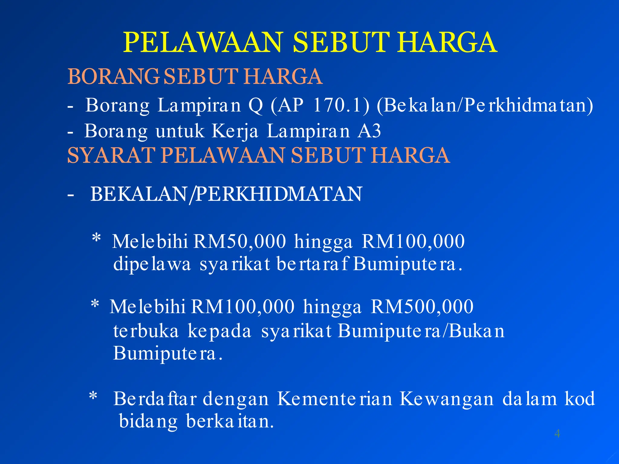 tatacara kaedah sebutharga | PPTX