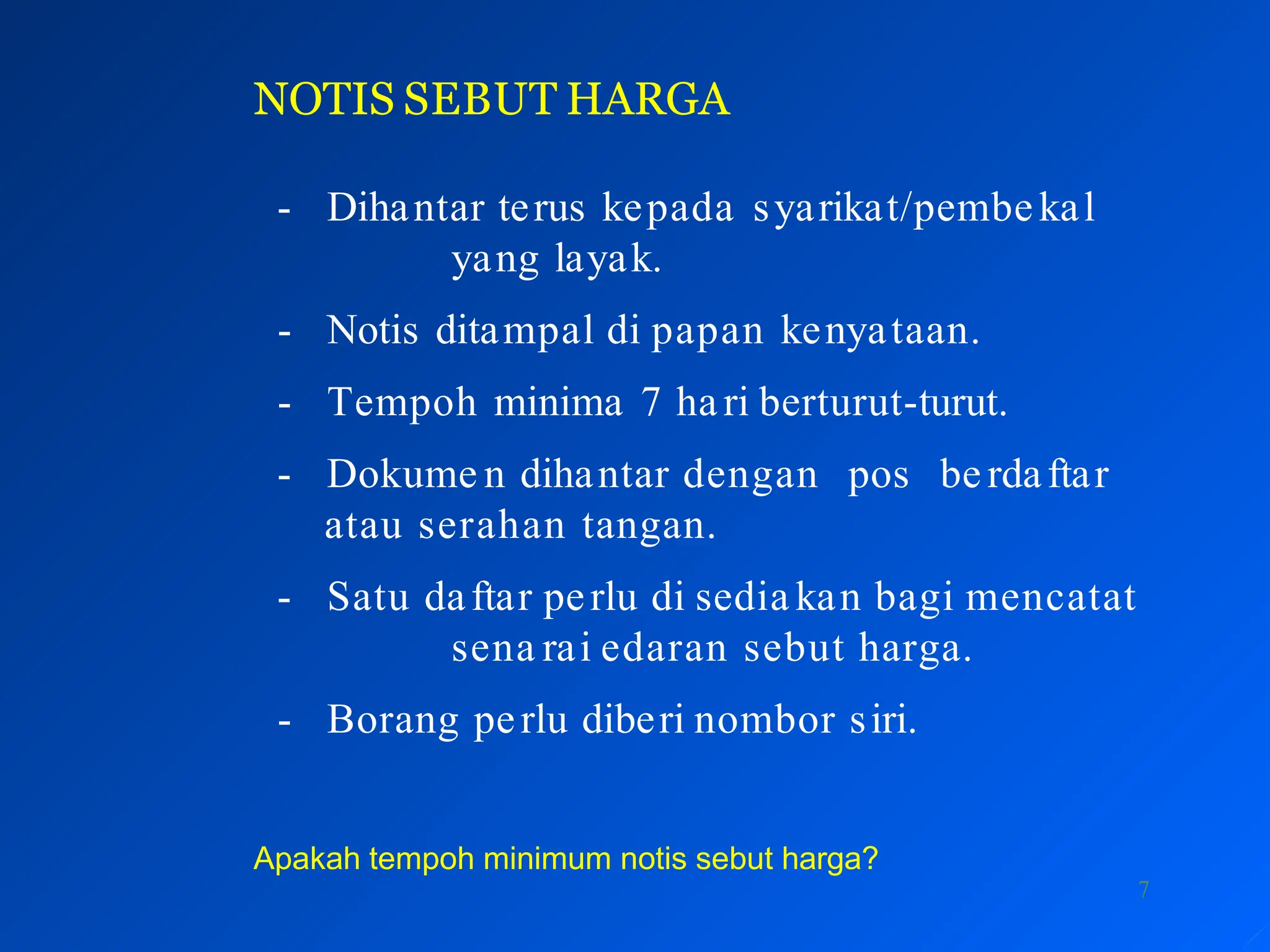 tatacara kaedah sebutharga | PPTX