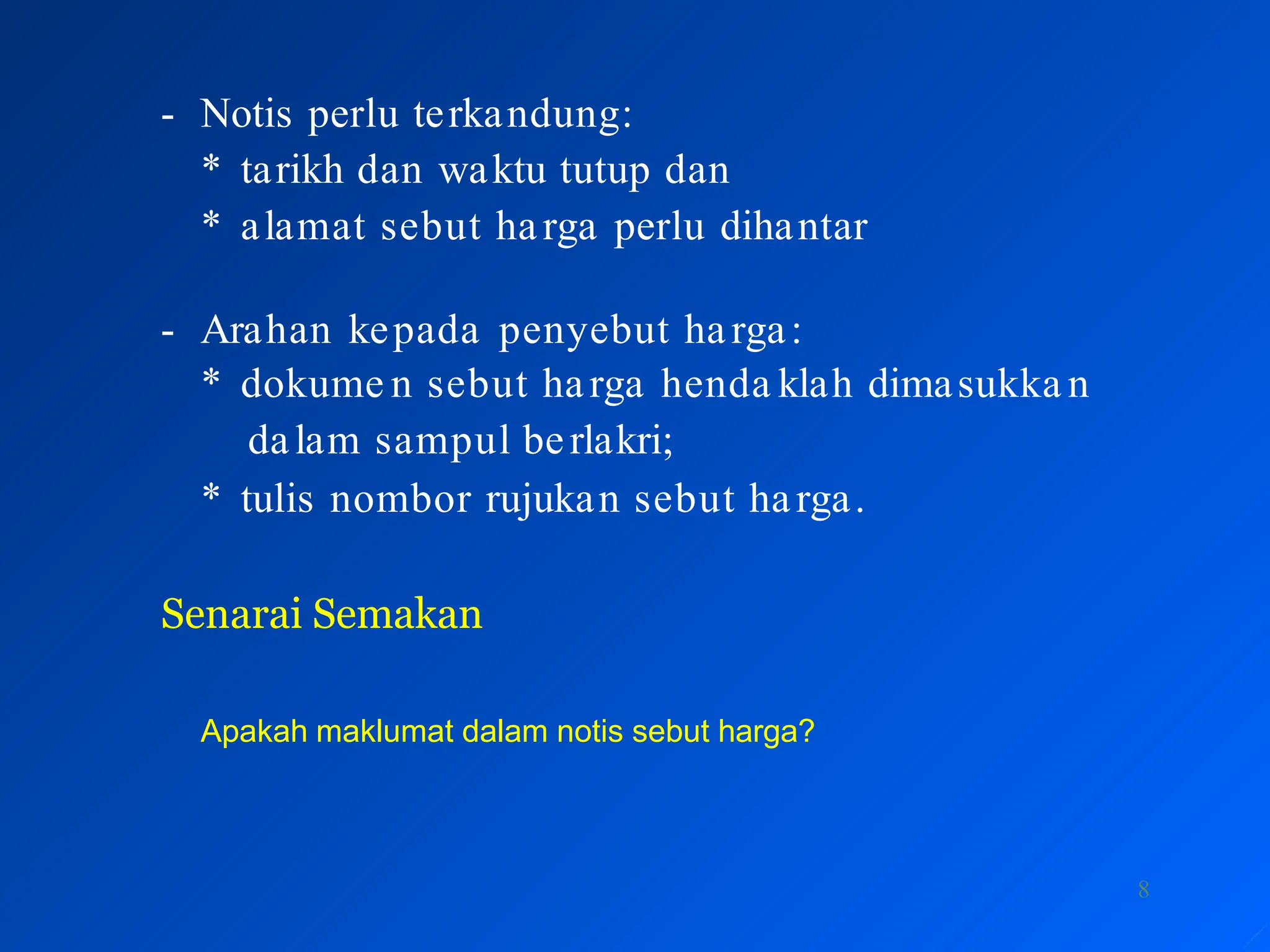 tatacara kaedah sebutharga | PPTX