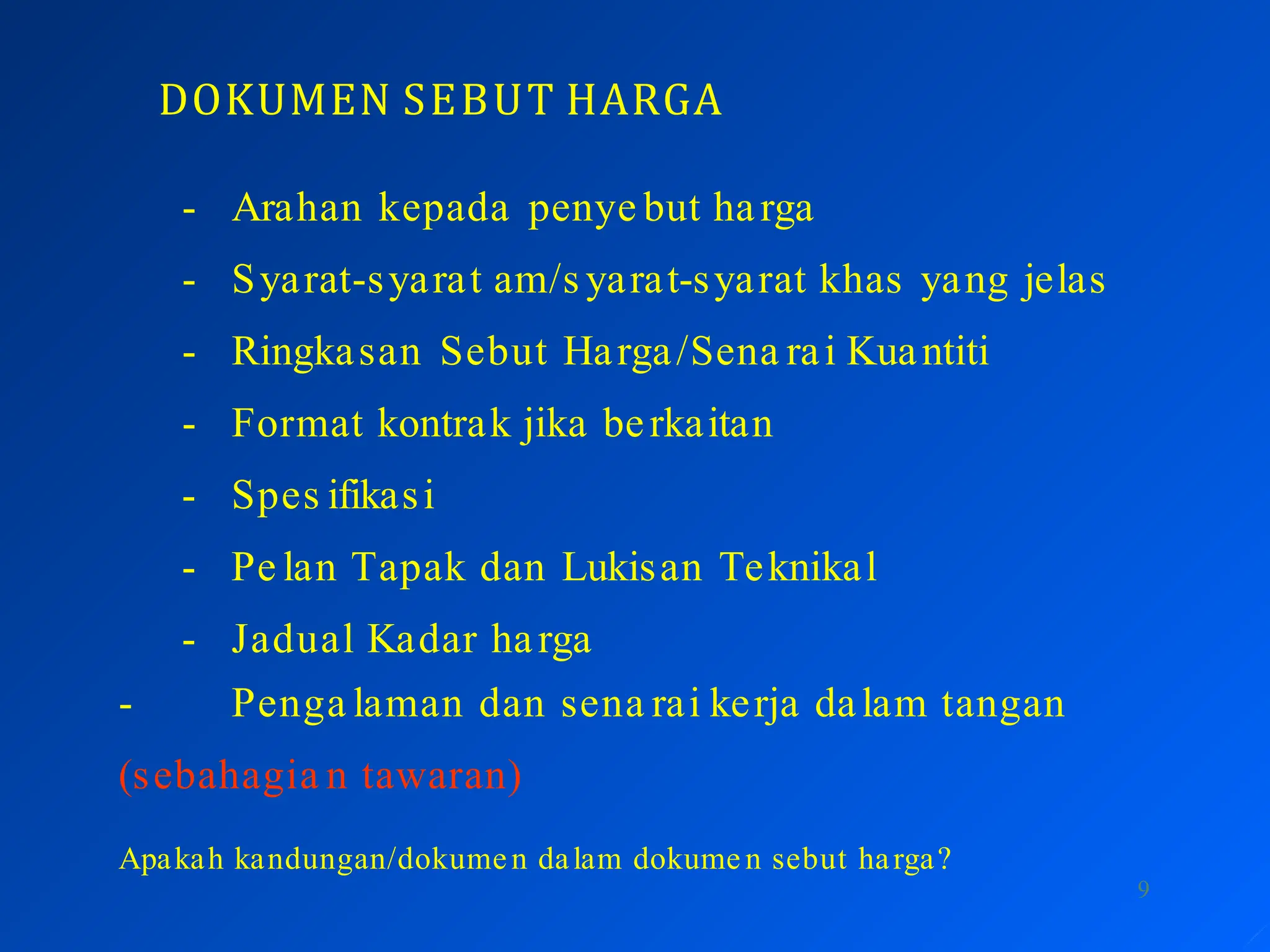 tatacara kaedah sebutharga | PPTX