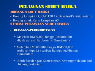 Tatacara Kaedah Sebut Harga | PPT