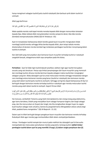 3 tauhid dalam islam | PDF