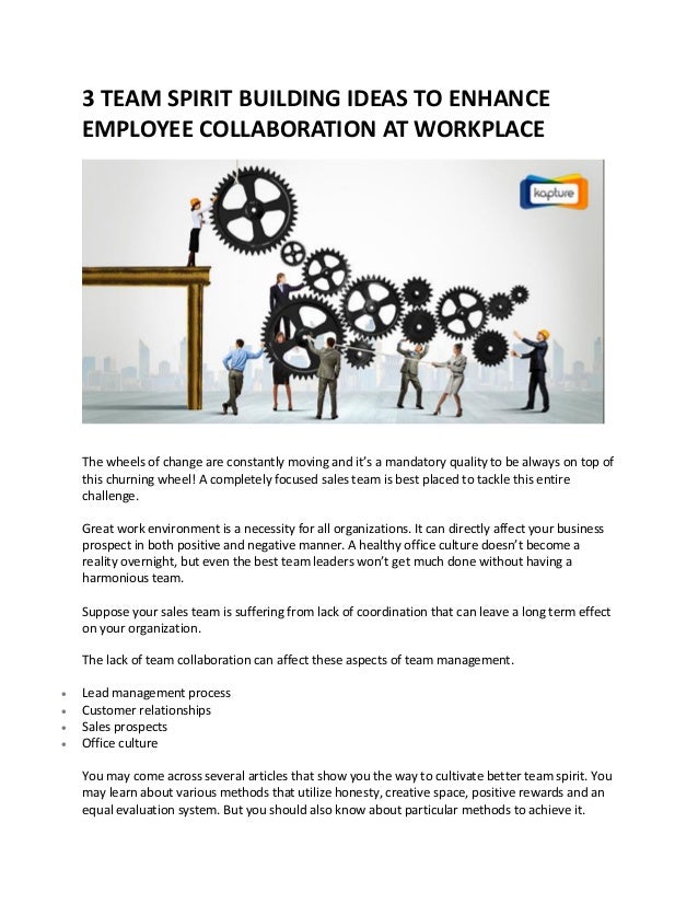 3 Team Spirit Building Ideas to Enhance Employee Collaboration at Workplace
