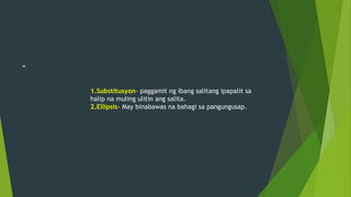 Paggamit ng mga salita upang mabuo sa isipan ng mambabasa ang ...