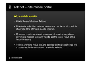 Emakina Academy #12 : Telenet Mobile Portal | PDF