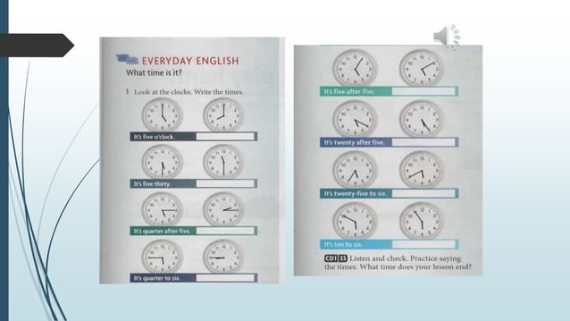 Exercise to practice Telling the time: a | PPTX