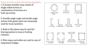 3_Tension Members, Types, Design of Tension member,. | PPTX