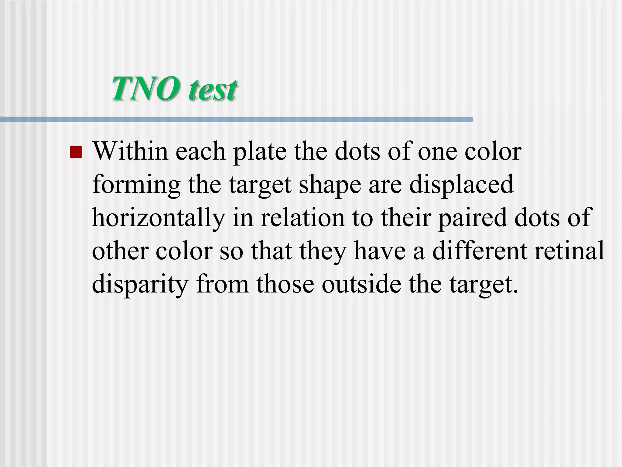 3 Tests for Binocular Single Vision | PPT