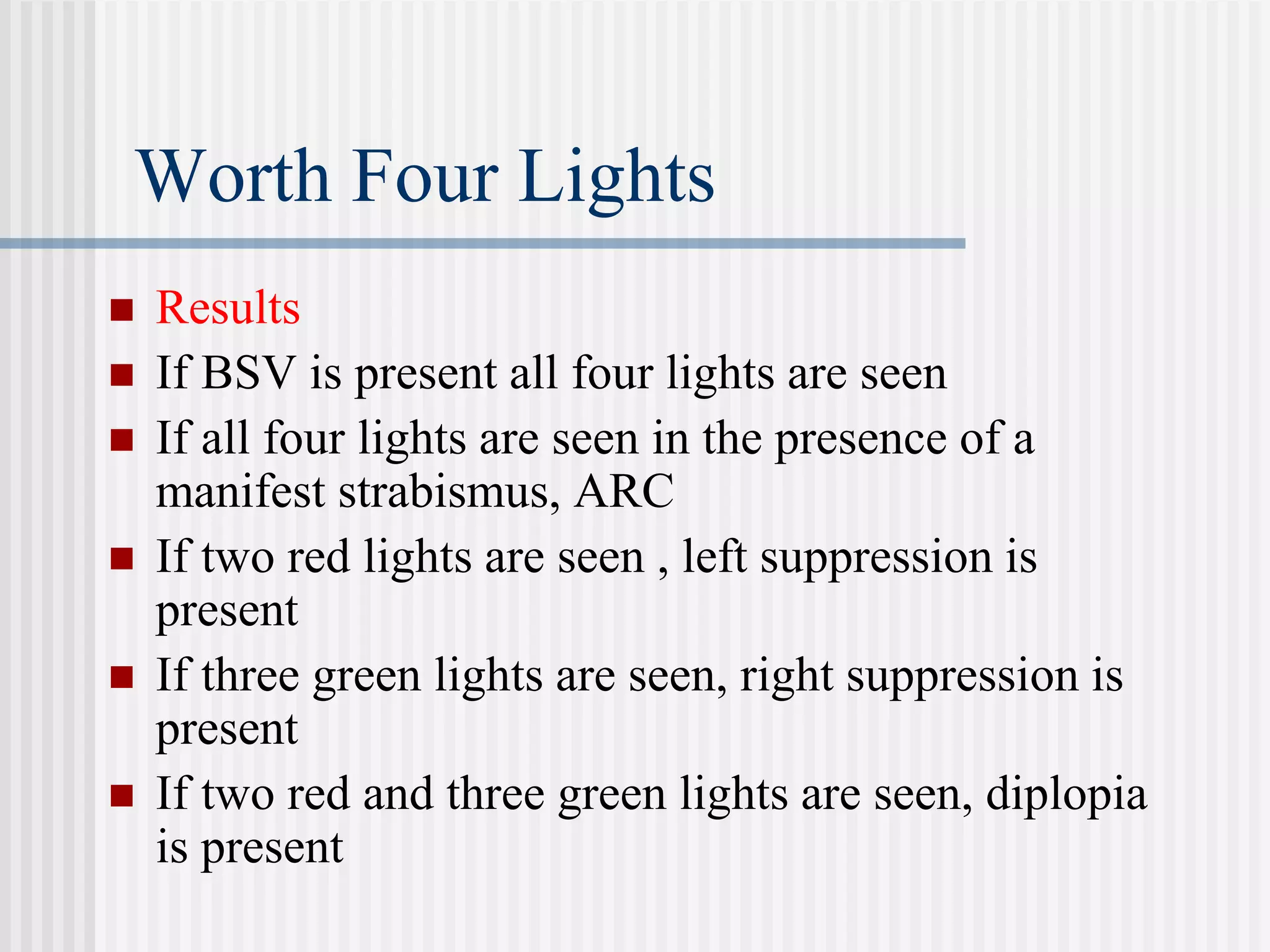 3 Tests for Binocular Single Vision | PPT