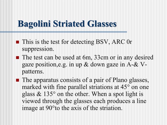 3 Tests for Binocular Single Vision | PPT