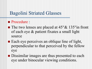 3 Tests for Binocular Single Vision | PPT