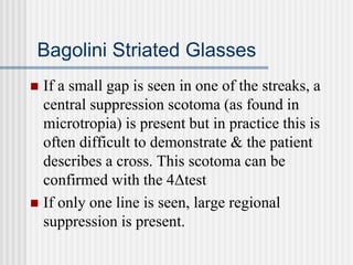 3 Tests for Binocular Single Vision | PPT