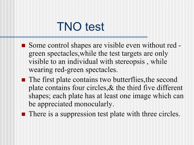 3 Tests for Binocular Single Vision | PPT