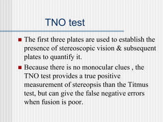 3 Tests for Binocular Single Vision | PPT