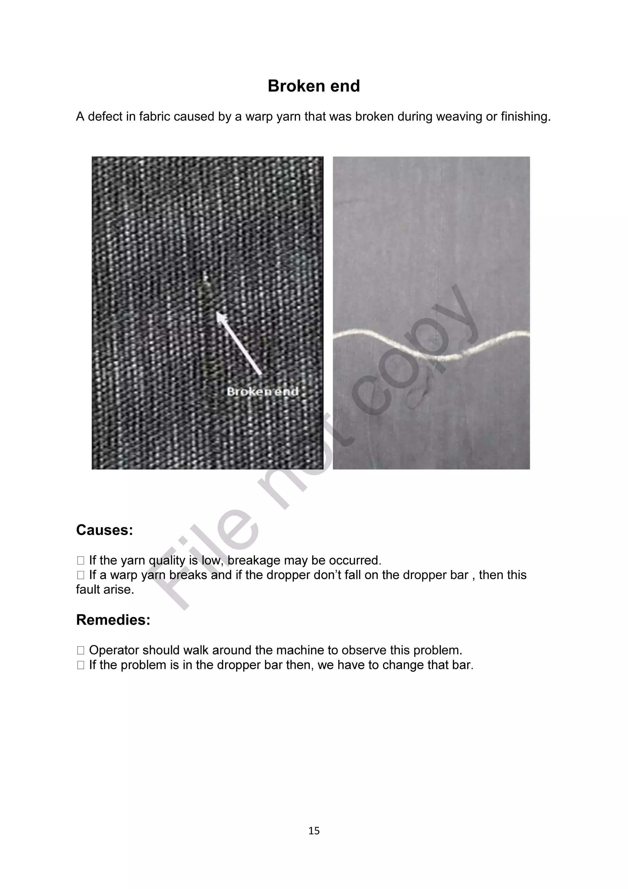 textile fabric defects | PDF