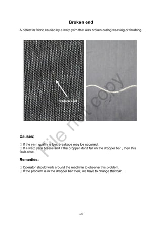 textile fabric defects | PDF