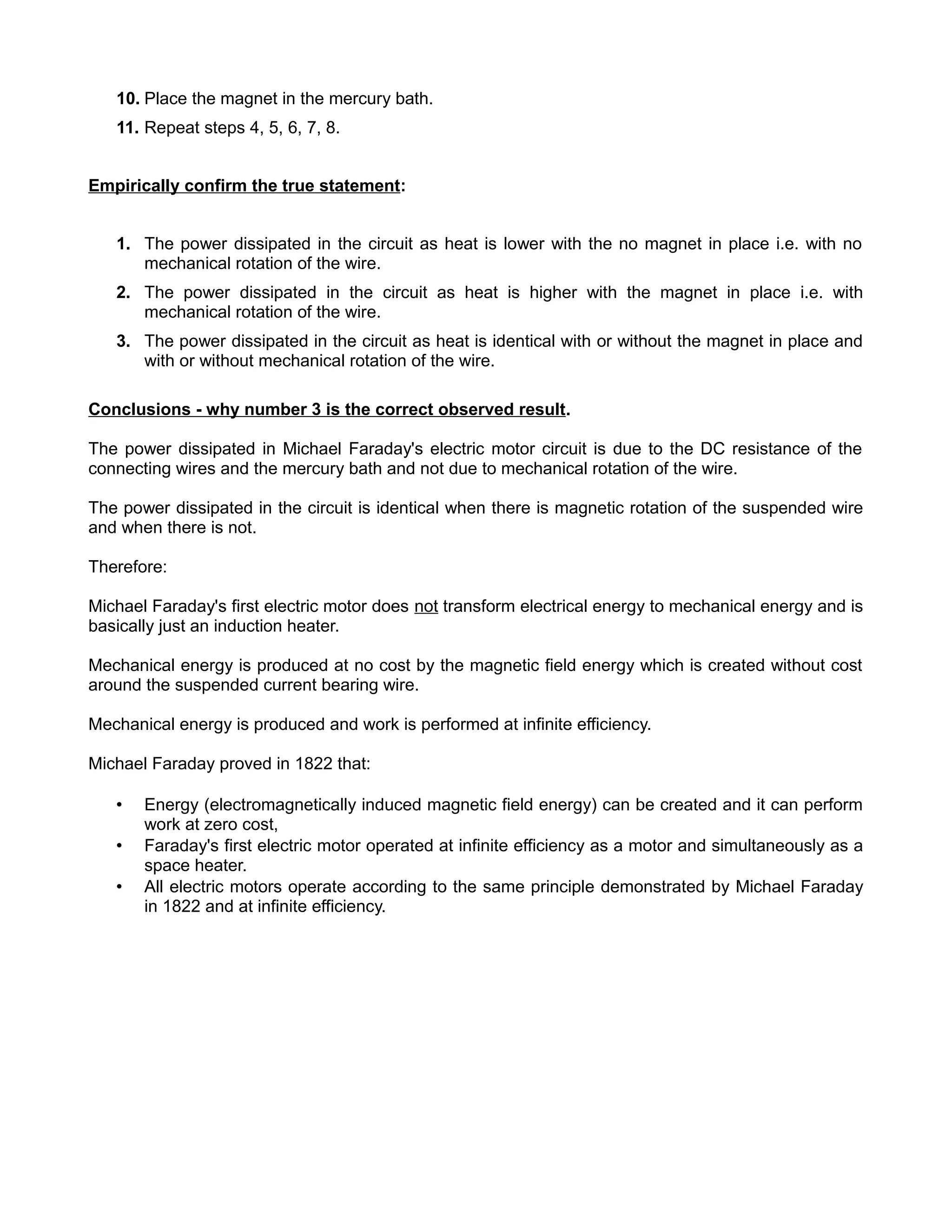 3 CORRECTIONS to Michael Faraday's Electric Magnetic Rotation Apparatus ...