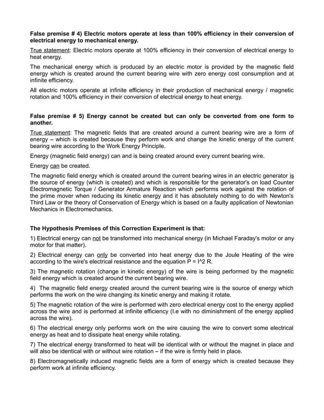 3 CORRECTIONS to Michael Faraday's Electric Magnetic Rotation Apparatus ...