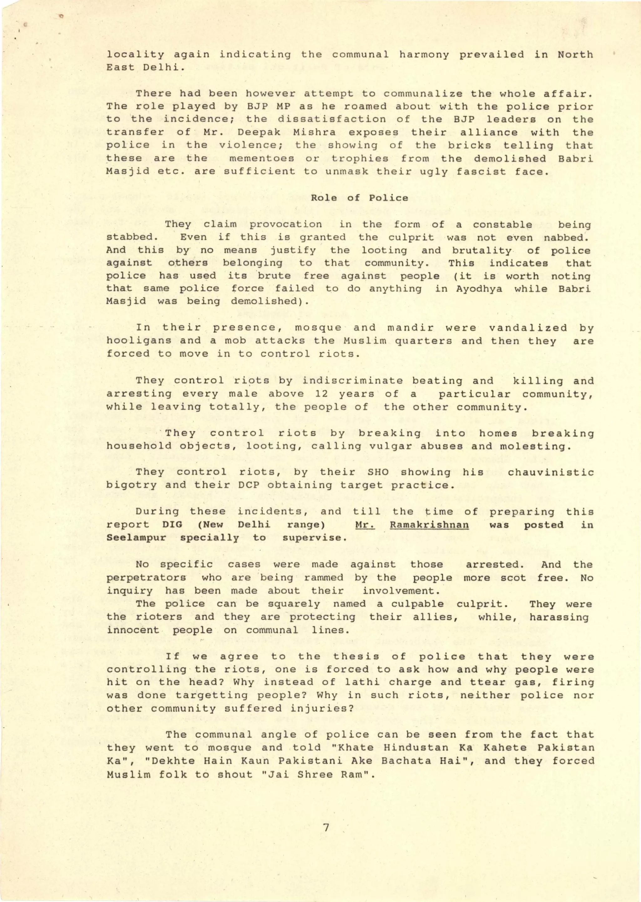 A Report The Alleged Seelampur Communal Riots | PDF