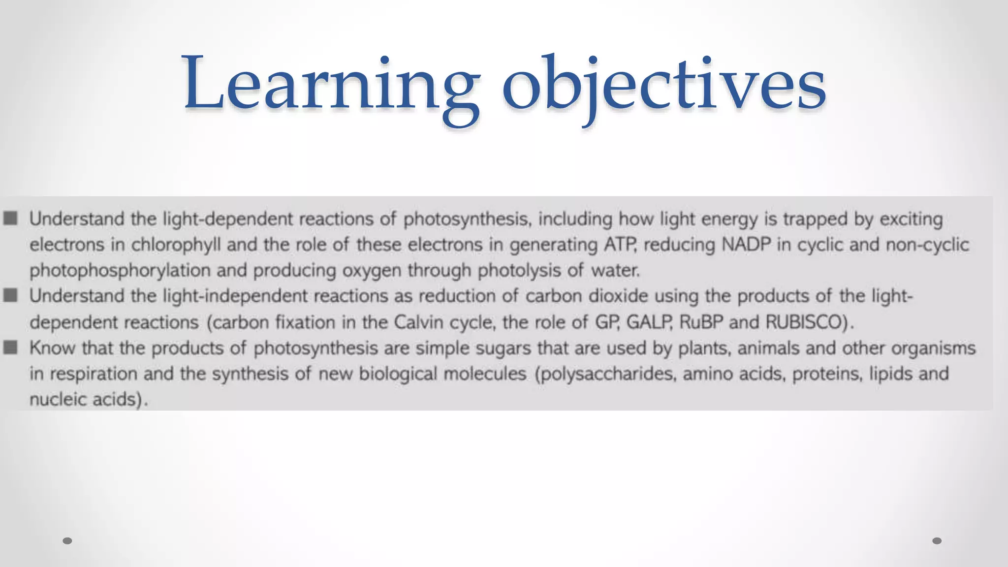 A level Biology-The biochemistry of photosynthesis | PPTX