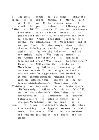 3)Theessayshouldbe2-3pageslong,double-spaced.Itisdue onS | PDF