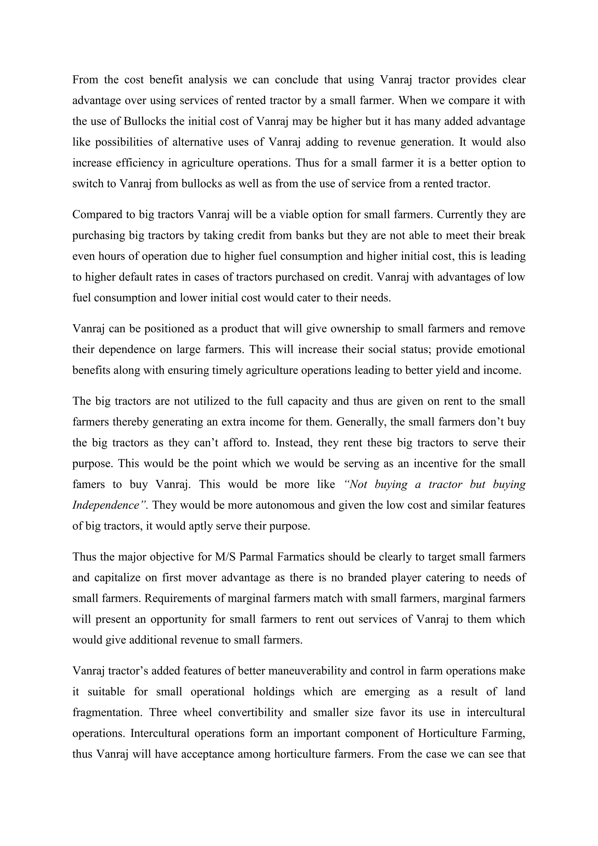 Vanraj Tractor case analysis | DOCX