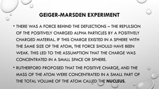 The Discovery of the Nuclear Model of the Atom - | PPTX