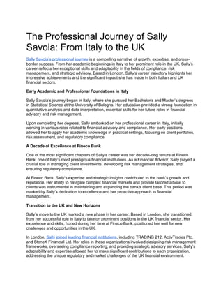 The Professional Journey of Sally Savoia_ From Italy to the UK.docx