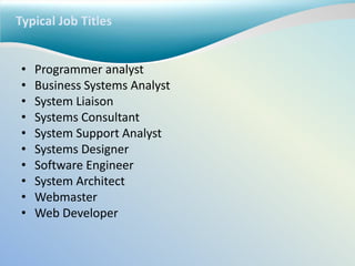 3 the system analyst | PPT