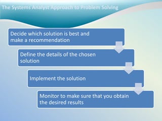 3 the system analyst | PPT
