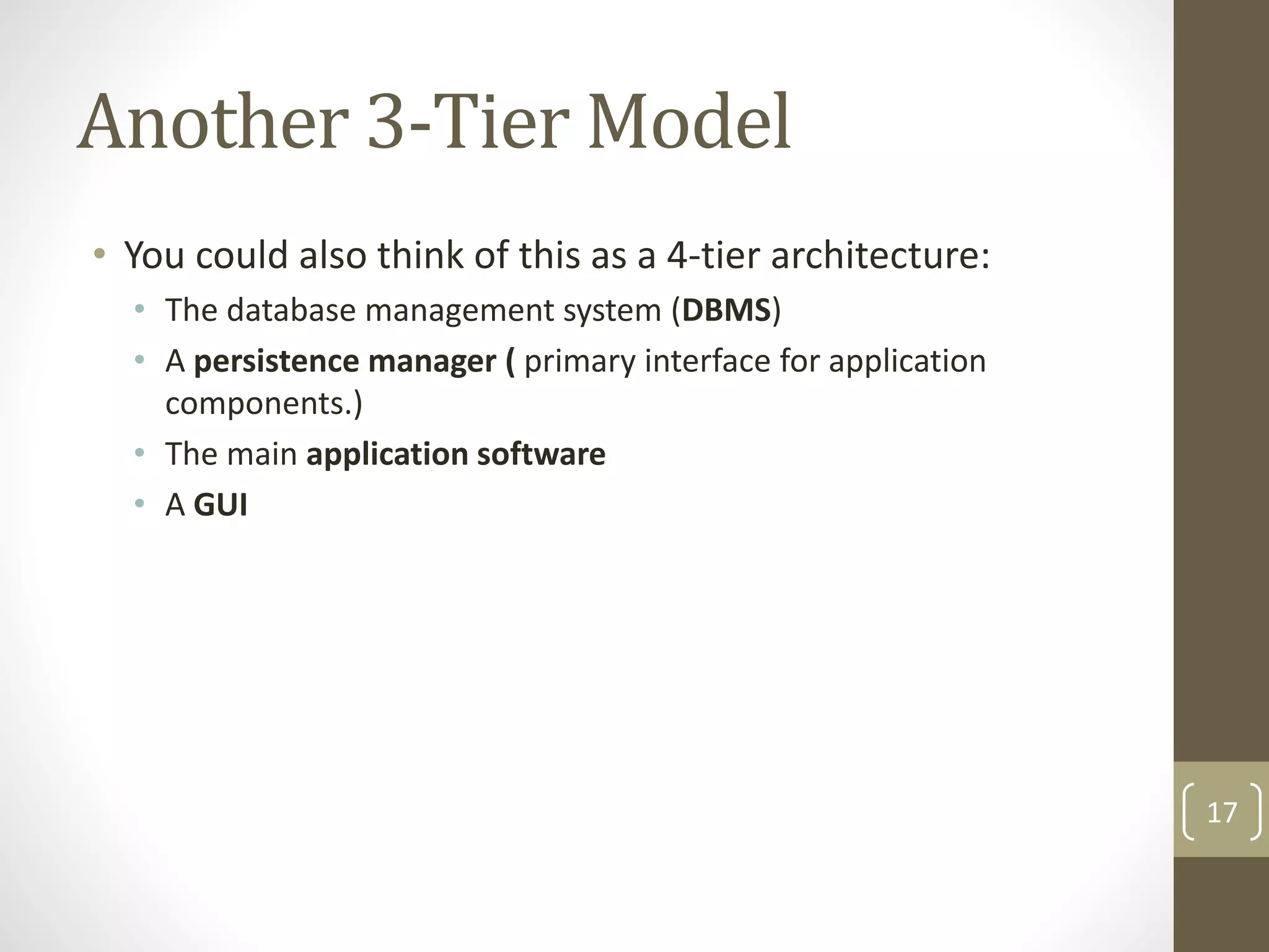 3 tier architecture | PPTX | Databases | Computer Software and Applications