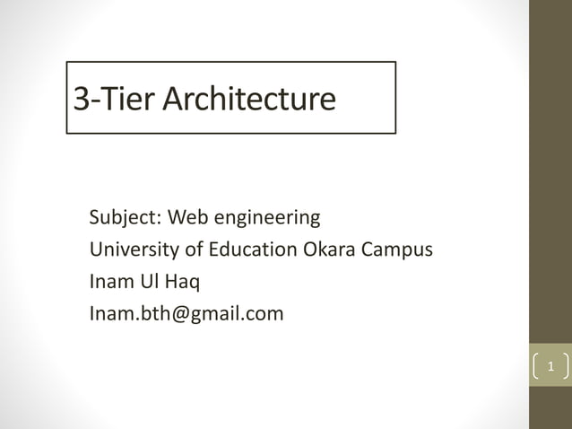 3 Tier Architecture Pptx Databases Computer Software And Applications
